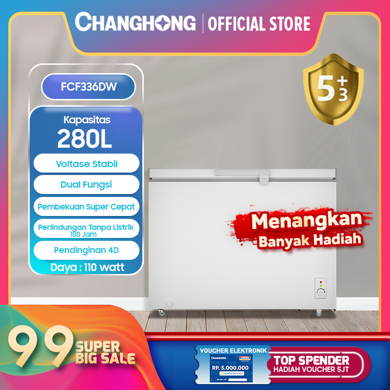 Jual Changhong Chest Freezer FCF336DW Kapasitas 280 Liter (Fast ...