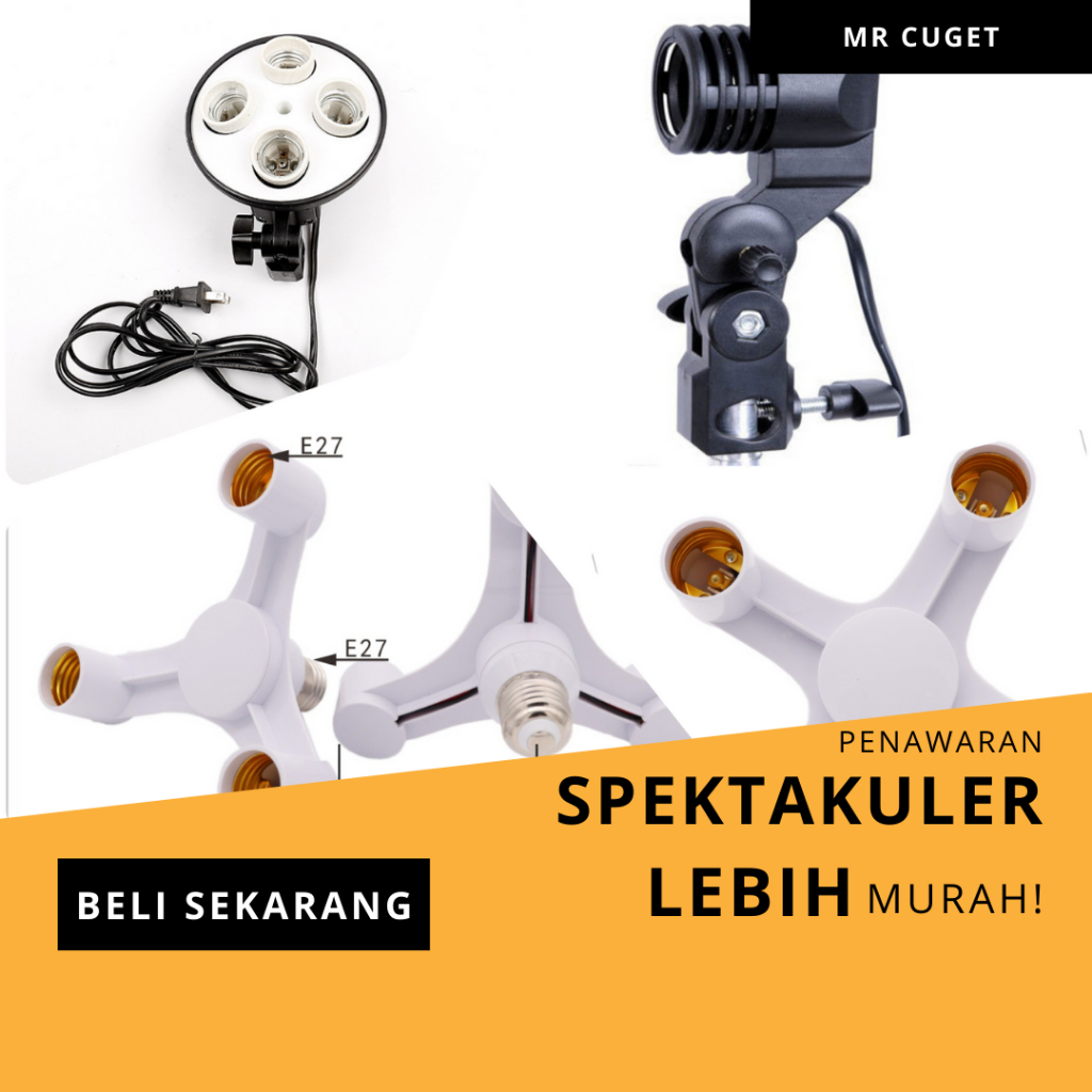 Jual YAM Lamp Holder Lampu Foto Single Socket E27 Dudukan Payung ...