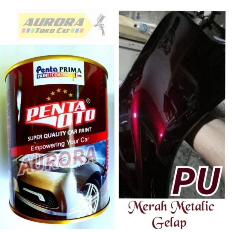 Jual Cat PU Merah Maroon Candy Metalik Gelap Dark Moon Light Red Maroon Penta OTO | Shopee Indonesia