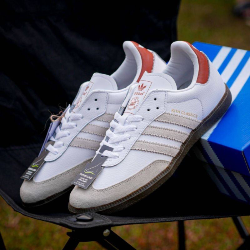 Jual Kith x adidas samba og white mango | Shopee Indonesia