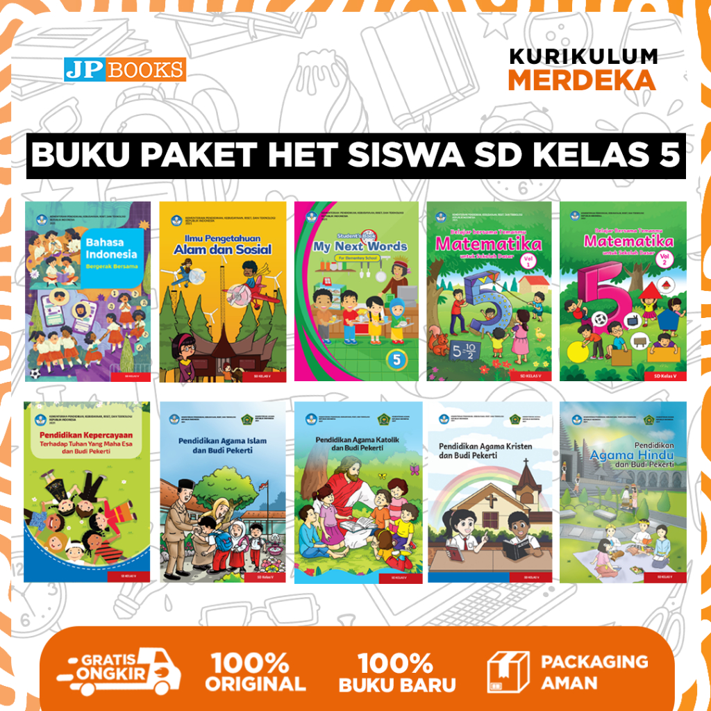 Jual JP Books – (KURIKULUM TERBARU) Buku Siswa / Buku Teks HET Kurmer Sekolah SD Kelas 5 ...