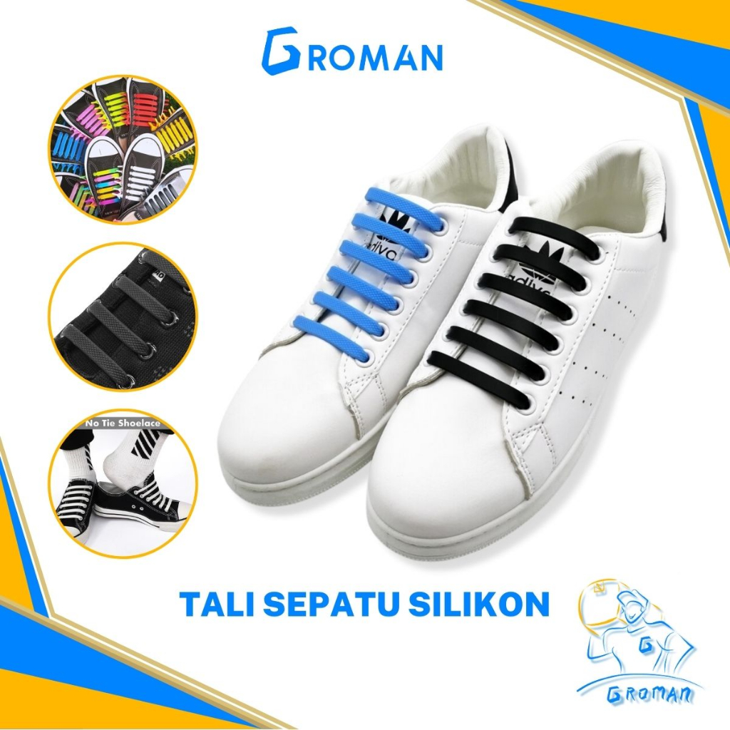 Jual Tali Sepatu Elastis Tanpa Ikat Isi 16pcs Premium Tali Sepatu ...