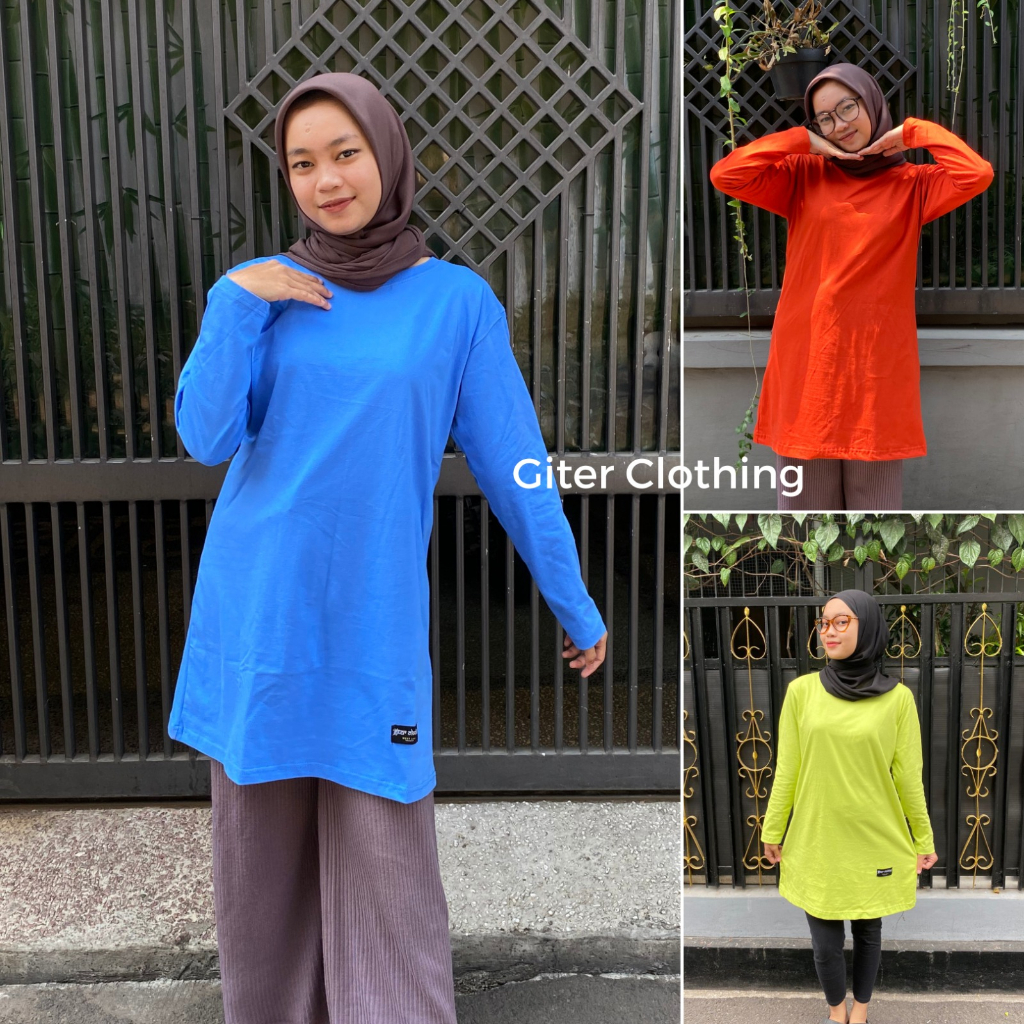 Jual kaos tunik premium new color katun combed 24 s by giter clothing ...