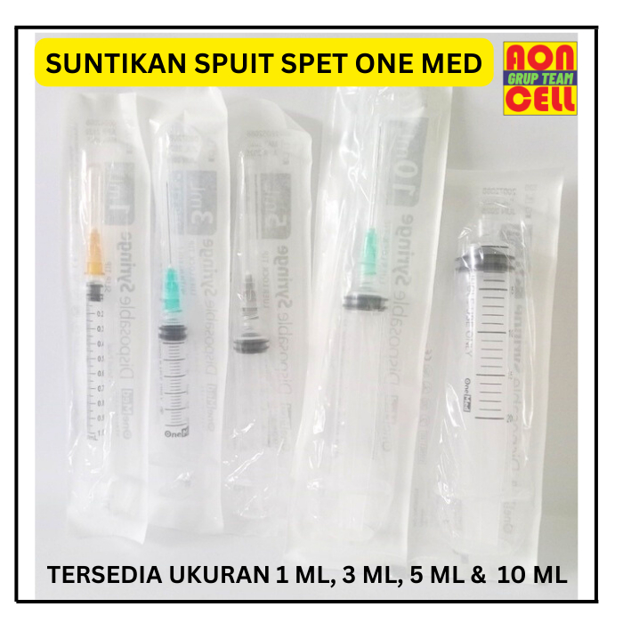 Jual SUNTIKAN SPUIT SPET ONE MED 1 ML 3 ML 5 ML10 ML INJEKSI VITAMIN ...