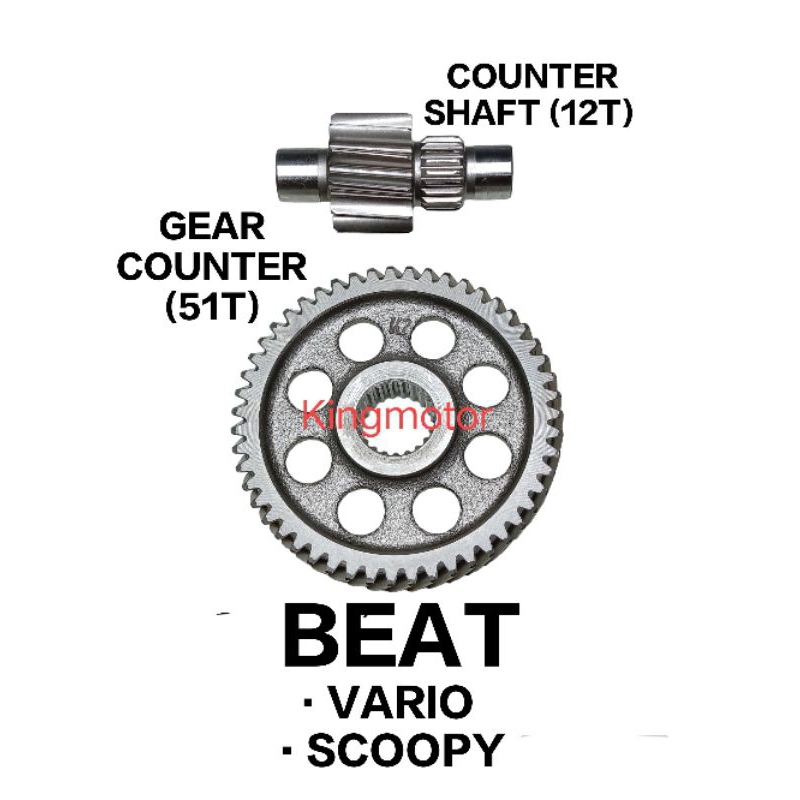 Jual GIGI RASIO GARDAN COUNTER 51T DAN AS SHAFT COUNTER GEAR BOX CVT ...