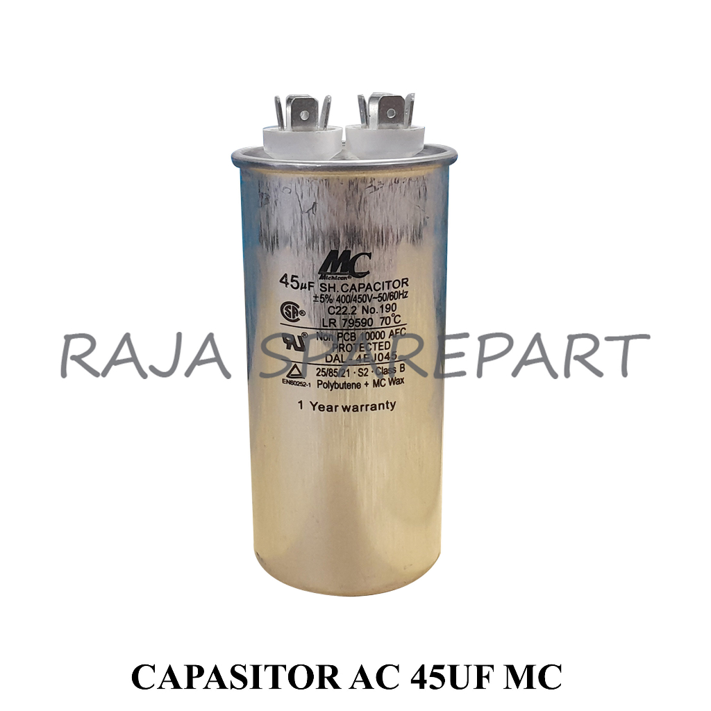 Jual C45MC CAPACITOR AC MERK MC 45UF/KAPASITOR/CAPASITOR AC 45UF MC ...