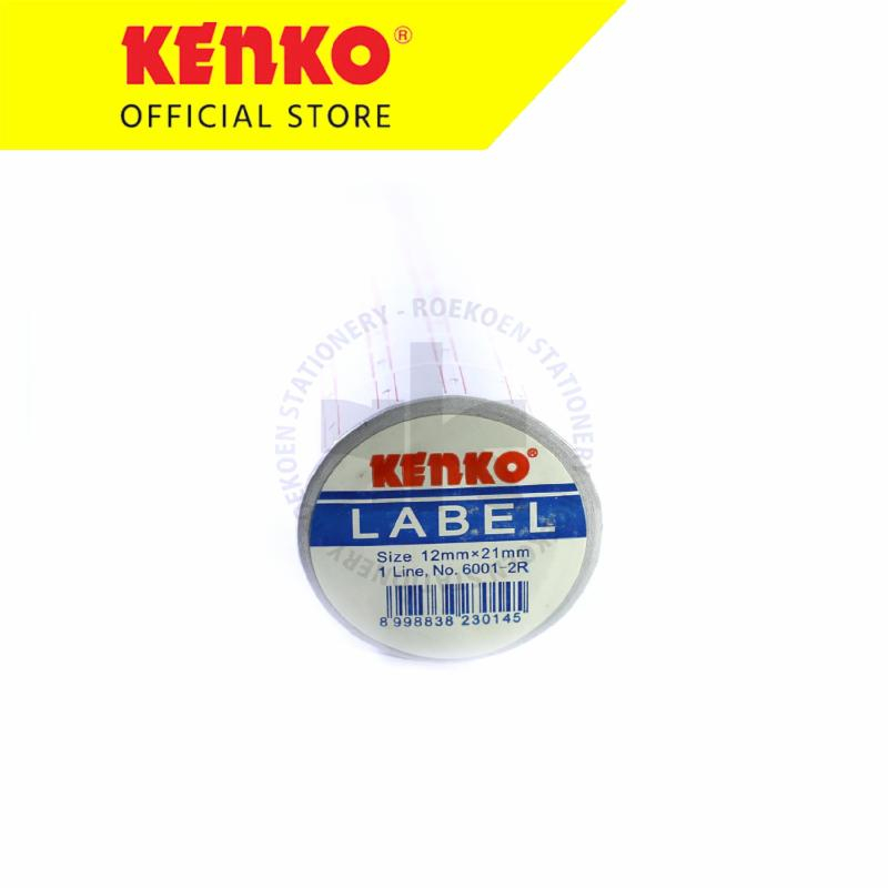 Jual Kenko Label Rol 1 Line Putih Garis Merah 6001-2R 12x22mm | Shopee ...