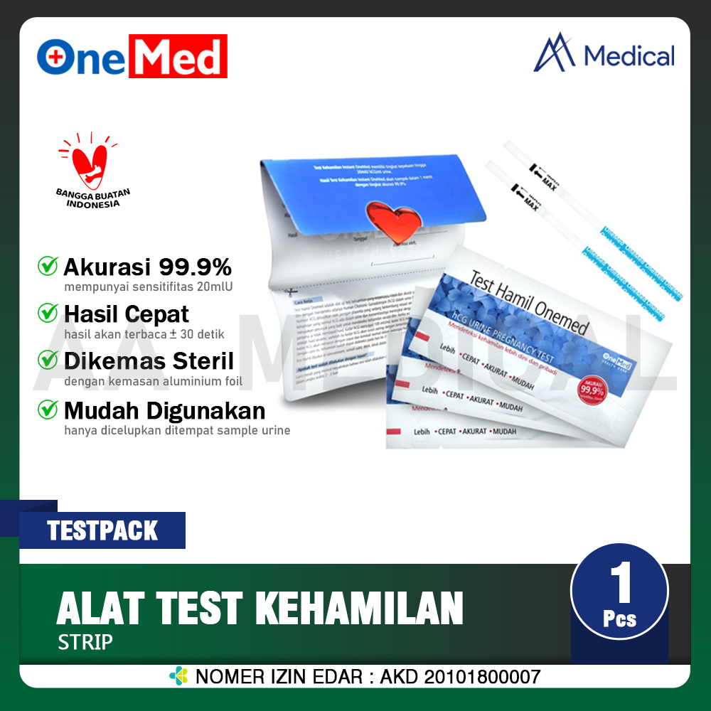 Jual ONEMED Alat Tes Kehamilan Cepat Test Pack Cek Hamil Testpack 1 ...