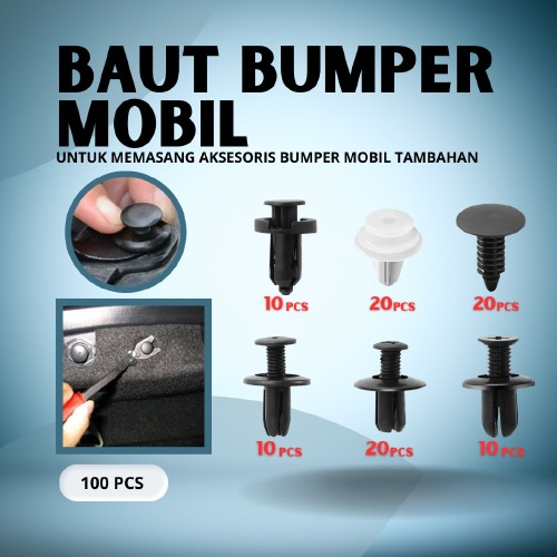 Jual Klip Baut Bumper Mobil 100pcs Paku Rivet Clip Honda Toyota ...