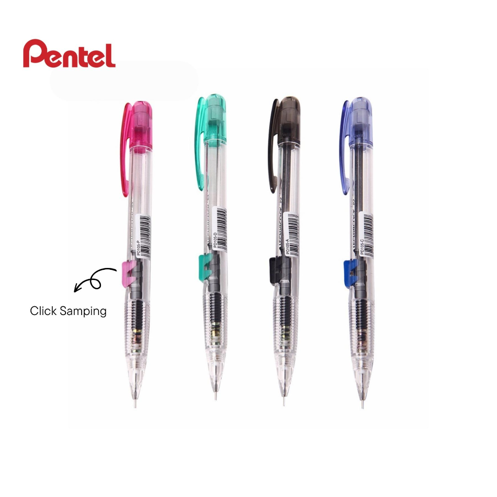 Jual Pensil Mekanik Pentel PD105T Tip 0.5 mm 2B Techniclick Click ...