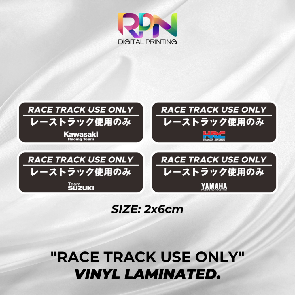 Jual STIKER/STICKER PRINTING PRINCUTT RACE TRACK USE ONLY MEREK MOTOR ...