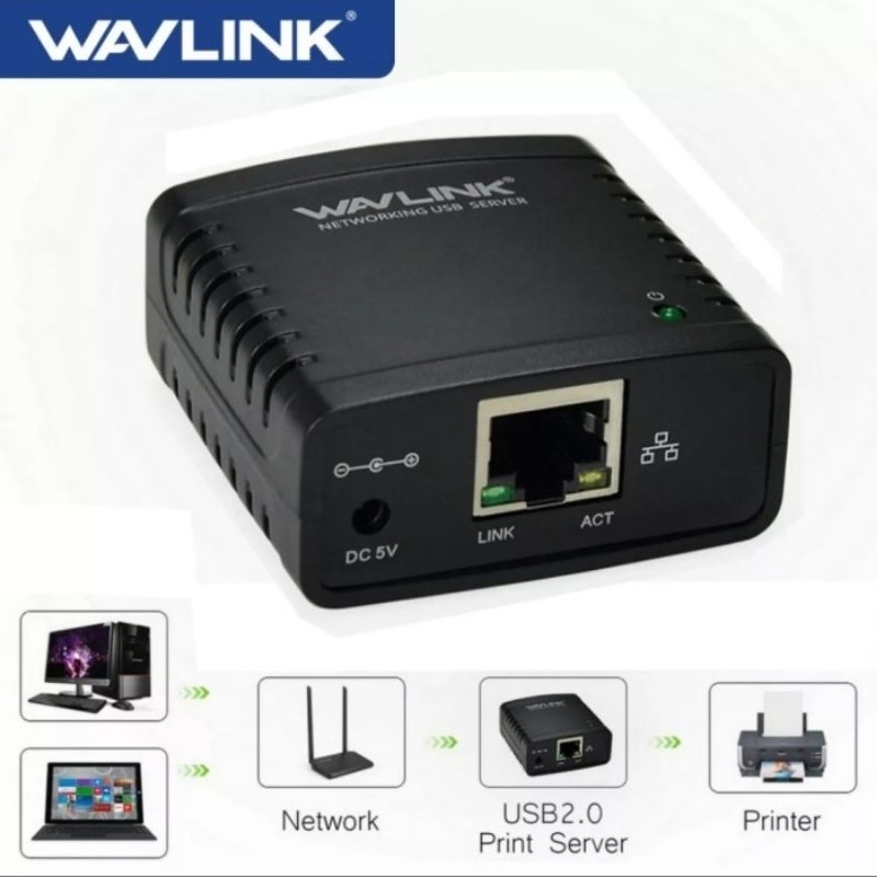 Jual USB PRINTER SERVER WAVLINK PRINT VIA ROUTER WIFI FOR WINDOWS OS ...