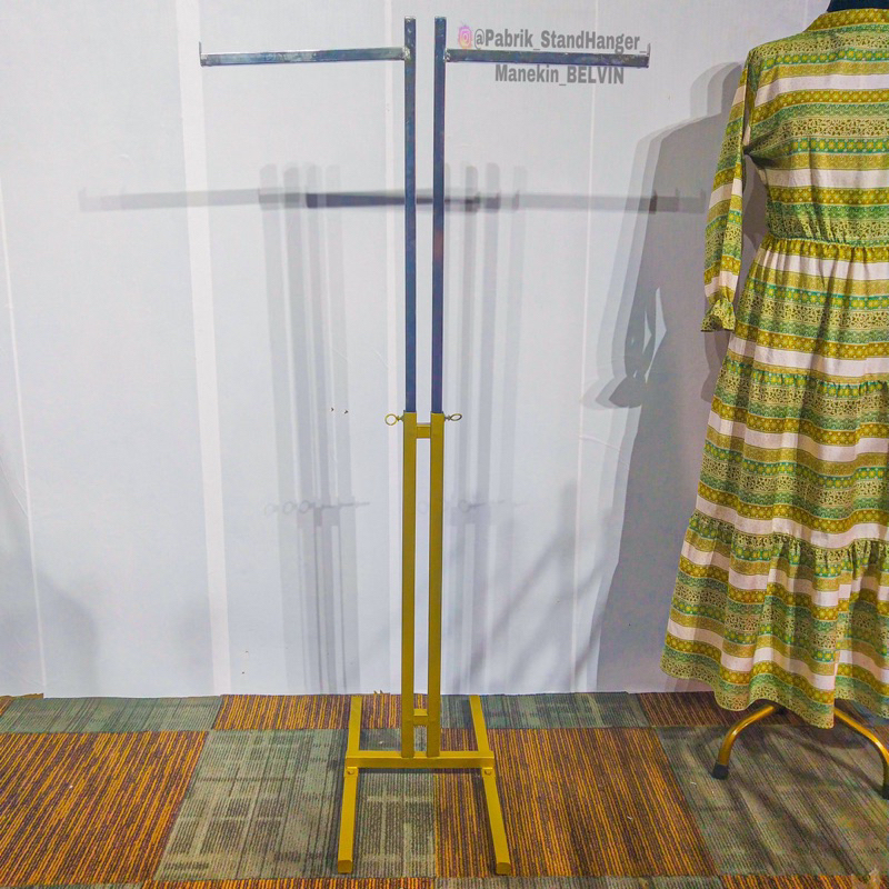 Jual StandHanger 2 Arah Pipa Kotak 140 CM | Gawang 2 Arah Pipa Besi ...