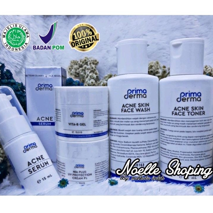 Jual PRIMADERMA Paket Lengkap Acne Sensitif Glowing Whitening Treatment ...
