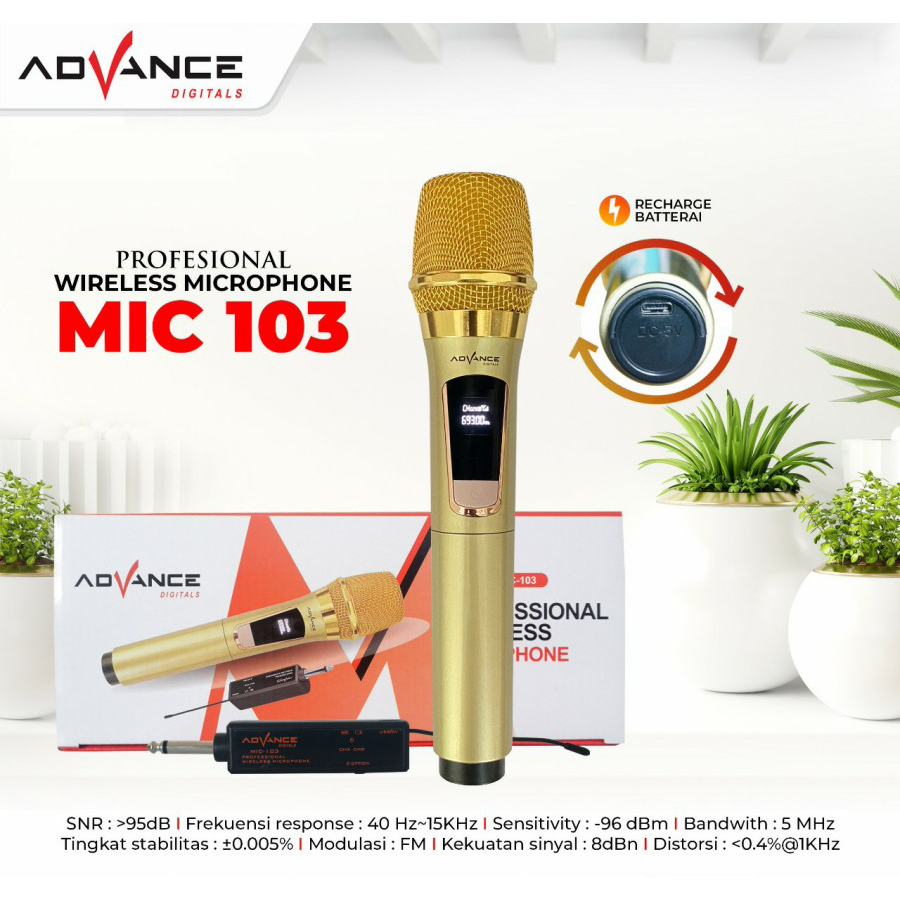Jual Mic wireless single advance MIC 102 / MIC 103 / Mic 104 Mic ...