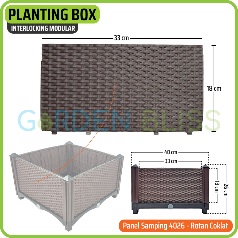 Jual Panel Dinding Samping, Garden Bliss Planting Box / Raised Bed ...