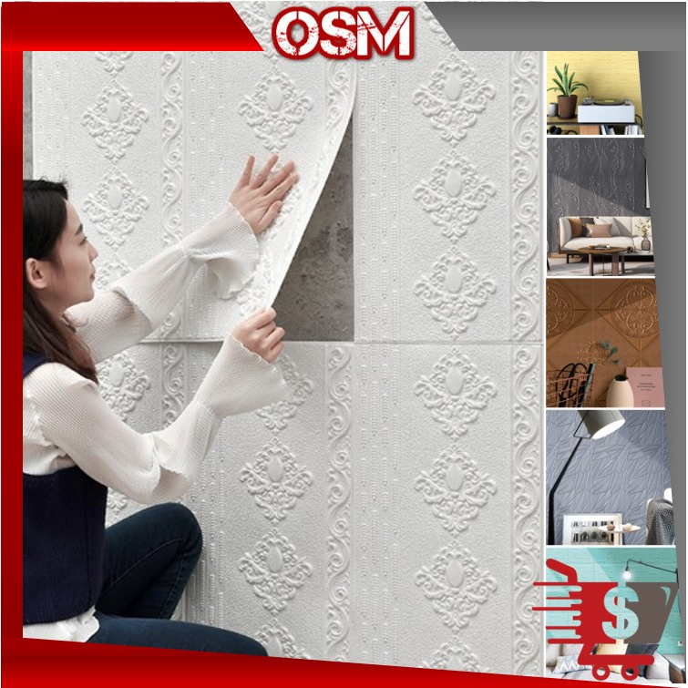 Jual OSM - H5043 Wallpaper 3D Foam / Wallpaper Dinding 3D / Wall ...