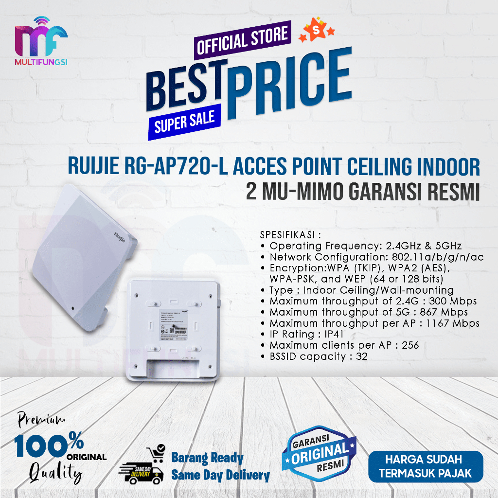 Jual Ruijie RG-AP720-L Acces Point Ceiling Indoor 2 MU-MIMO Garansi ...