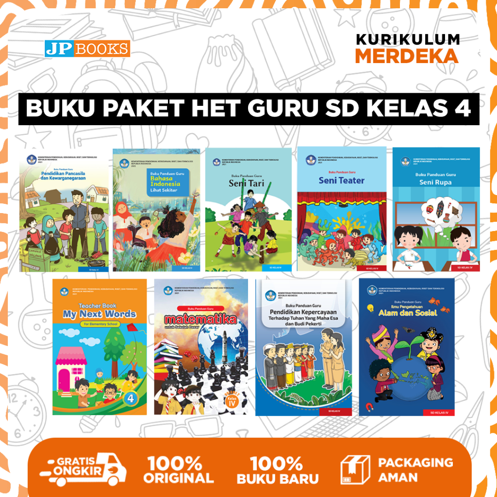 Jual JP Books – (KURIKULUM TERBARU) Buku Guru / Buku Teks HET Kurmer Sekolah SD Kelas 4 ...