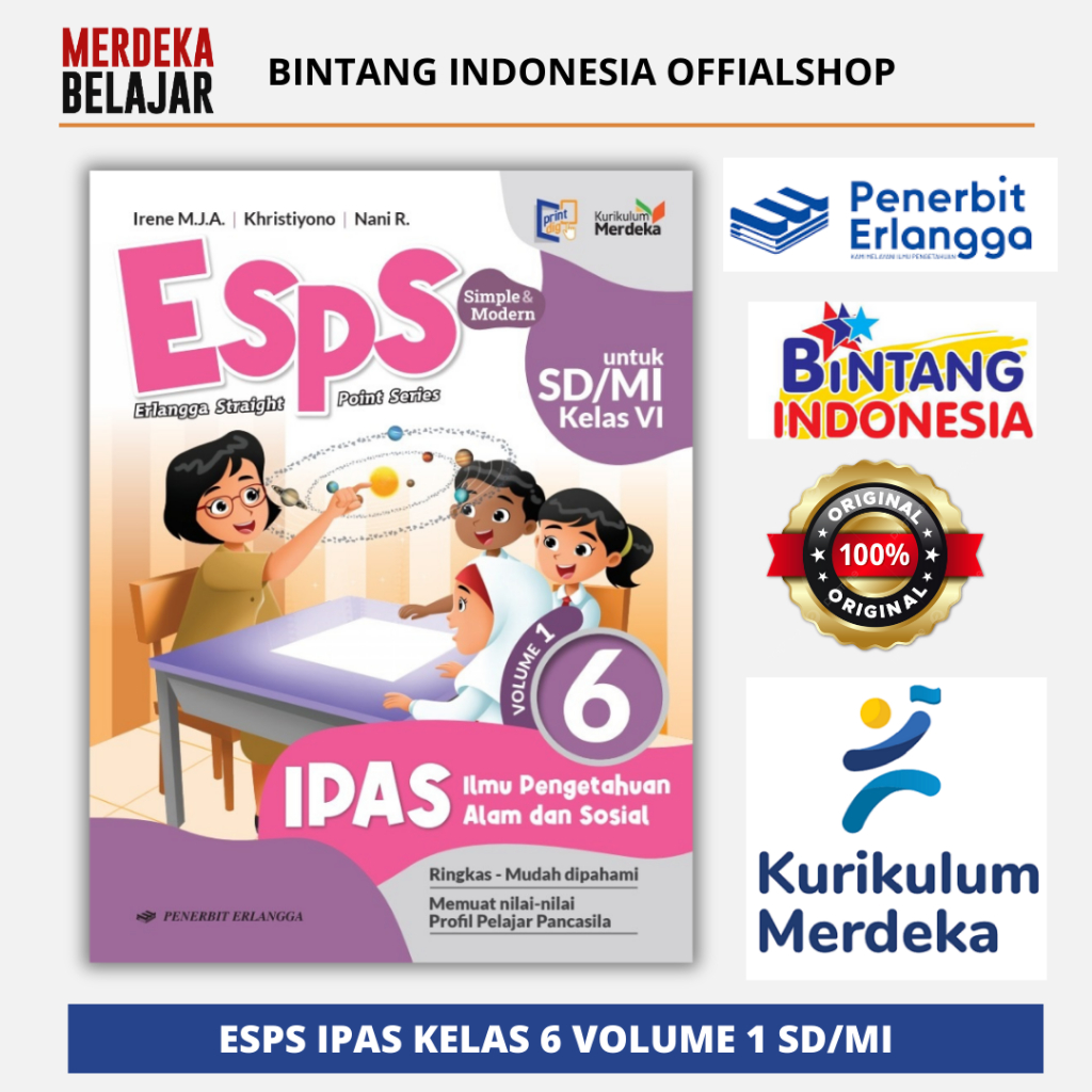 Jual Erlangga - Buku Pelajaran ESPS IPAS kelas 1,2,3,4,5, dan 6 SD/MI Kurikulum Merdeka | Shopee ...