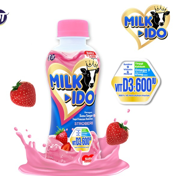 Jual Milk-ido Susu Rasa Strawberry 200ml (Karton) | Shopee Indonesia