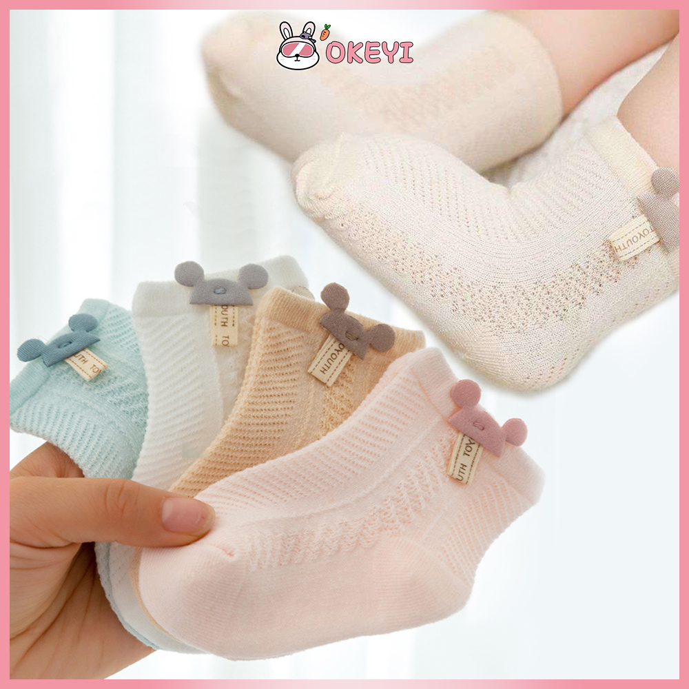 Jual OKEYI Kaus kaki bayi pendek motif mickey kaos kaki anak bahan katun anti slip | Shopee ...