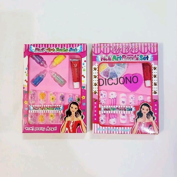 Jual Mainan Menghias Kuku Palsu Cantik / Nail Art Beads Set | Shopee ...