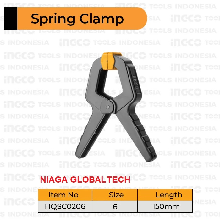 Jual INGCO HQSC0206 SPRING CLAMP 6" 15KG CATOK KLEM ALAT JEPIT KLEM ...