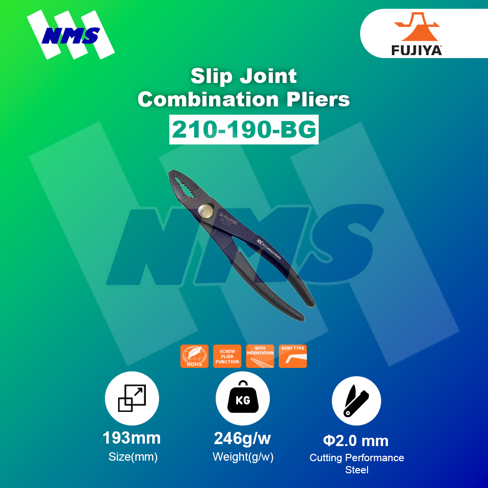 Jual Tang Potong FUJIYA 210-190-BG Slip Joint Combination Pliers Japan ...