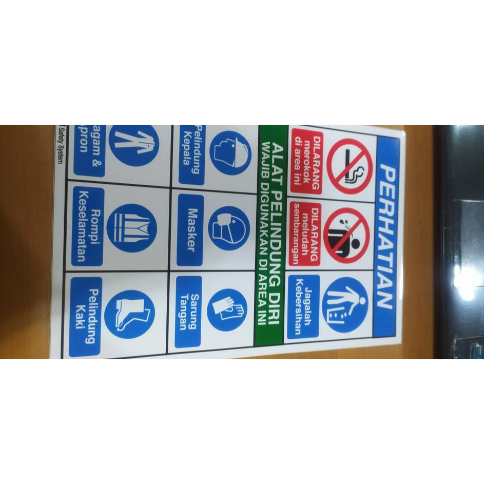 Jual SIGN AKRILIK K3 RAMBU SAFETY APD WAJIB ALAT PELINDUNG DIRI UK 30X40CM | Shopee Indonesia