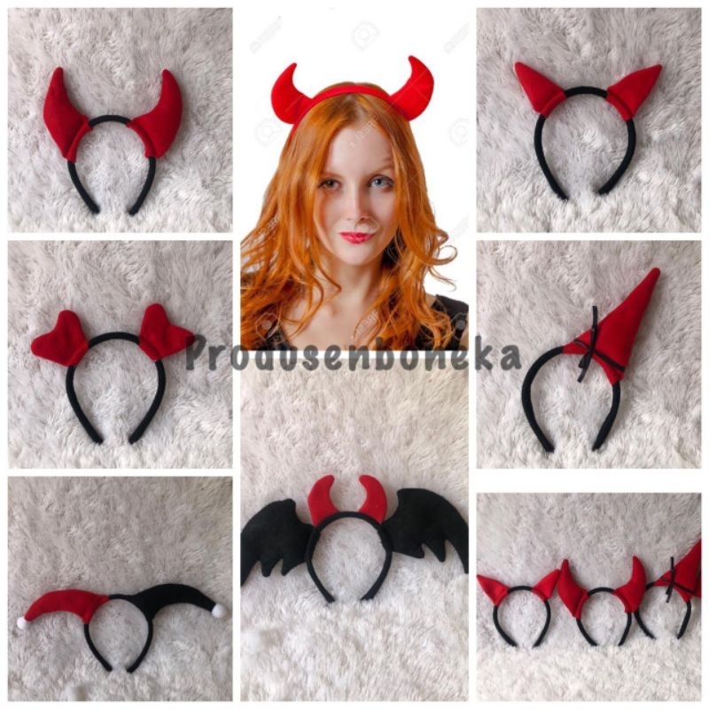 Jual Bando Halloween Red Devil Maleflcent Tongkat Ekor Iblis Bunny ...
