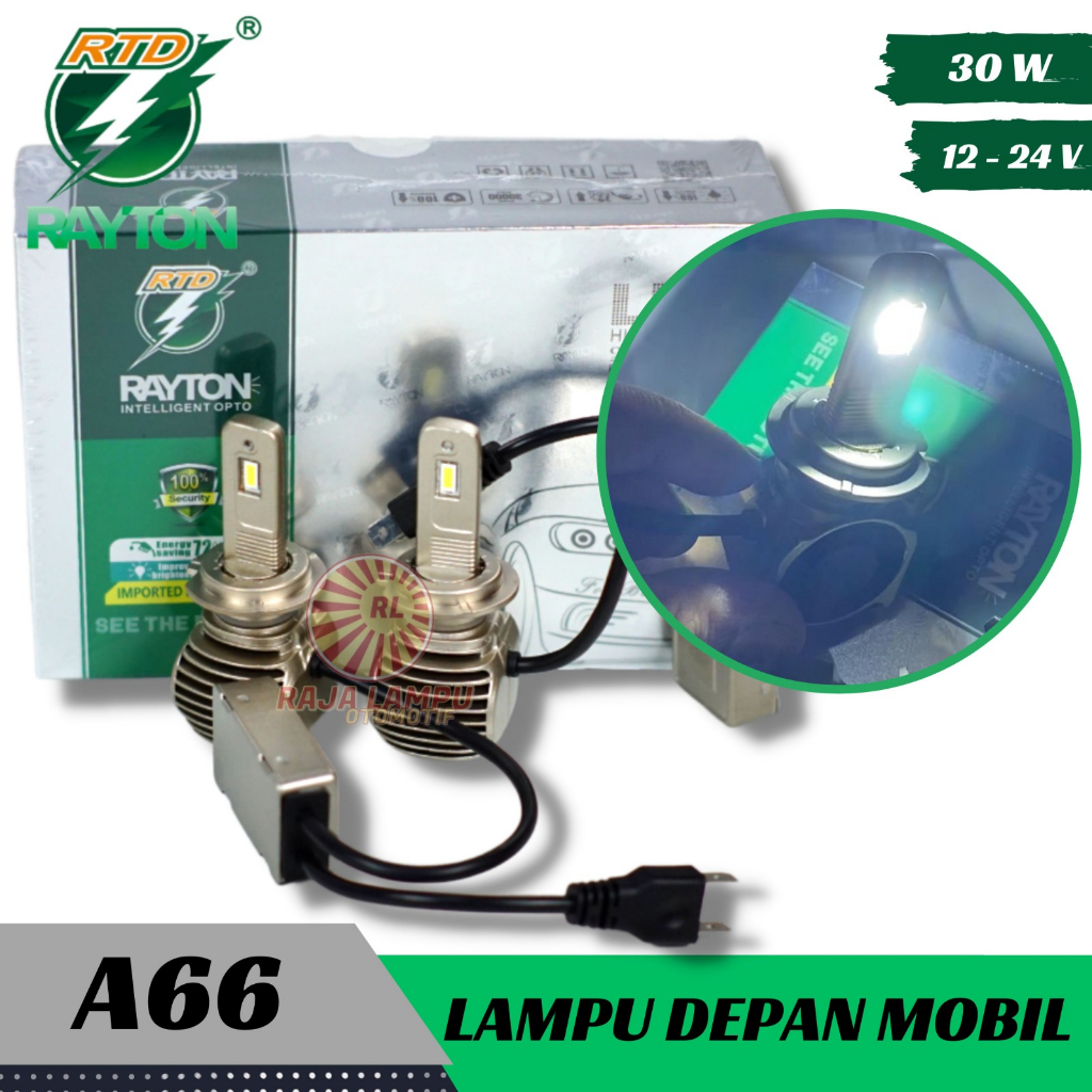 Jual LAMPU UTAMA MOBIL SET 2 PCS RAYTON 1Set A66 H4 H11 H7 9005 9006 9012 KIPAS RTD LED 30 WATT ...