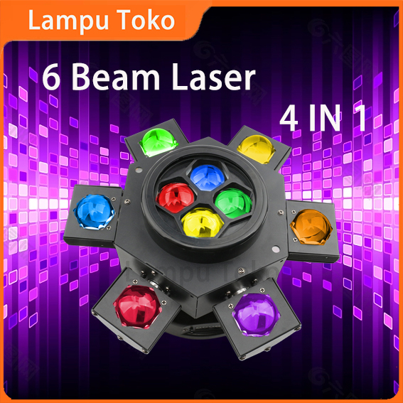 Jual ⭐FLASH VOUCHER⭐Moving Cyclone laser beam LED 4 in 1 Lampu Panggung ...