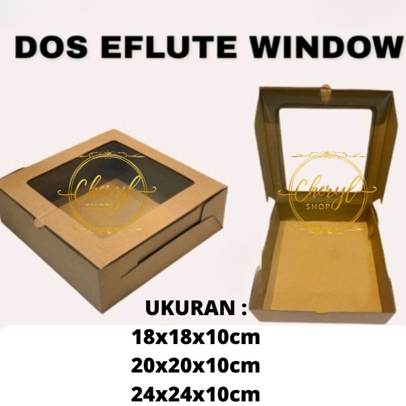 Jual DOS / DUS KUE EFLUTE WINDOW UK 18 x 18 x 10 CM, 20 x 20 x 10 CM ...