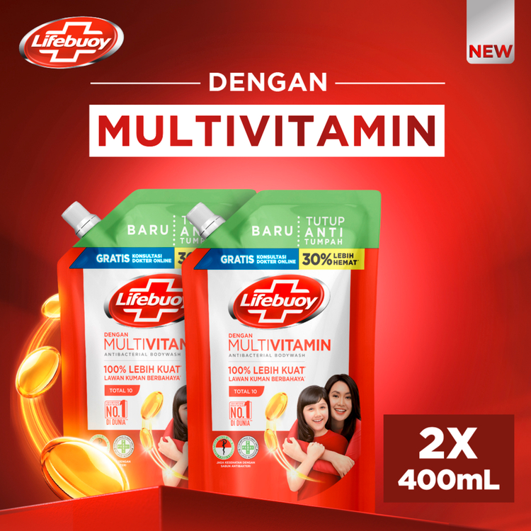 Jual Lifebuoy Sabun Mandi Cair Total 10 400 mL x2 | Shopee Indonesia