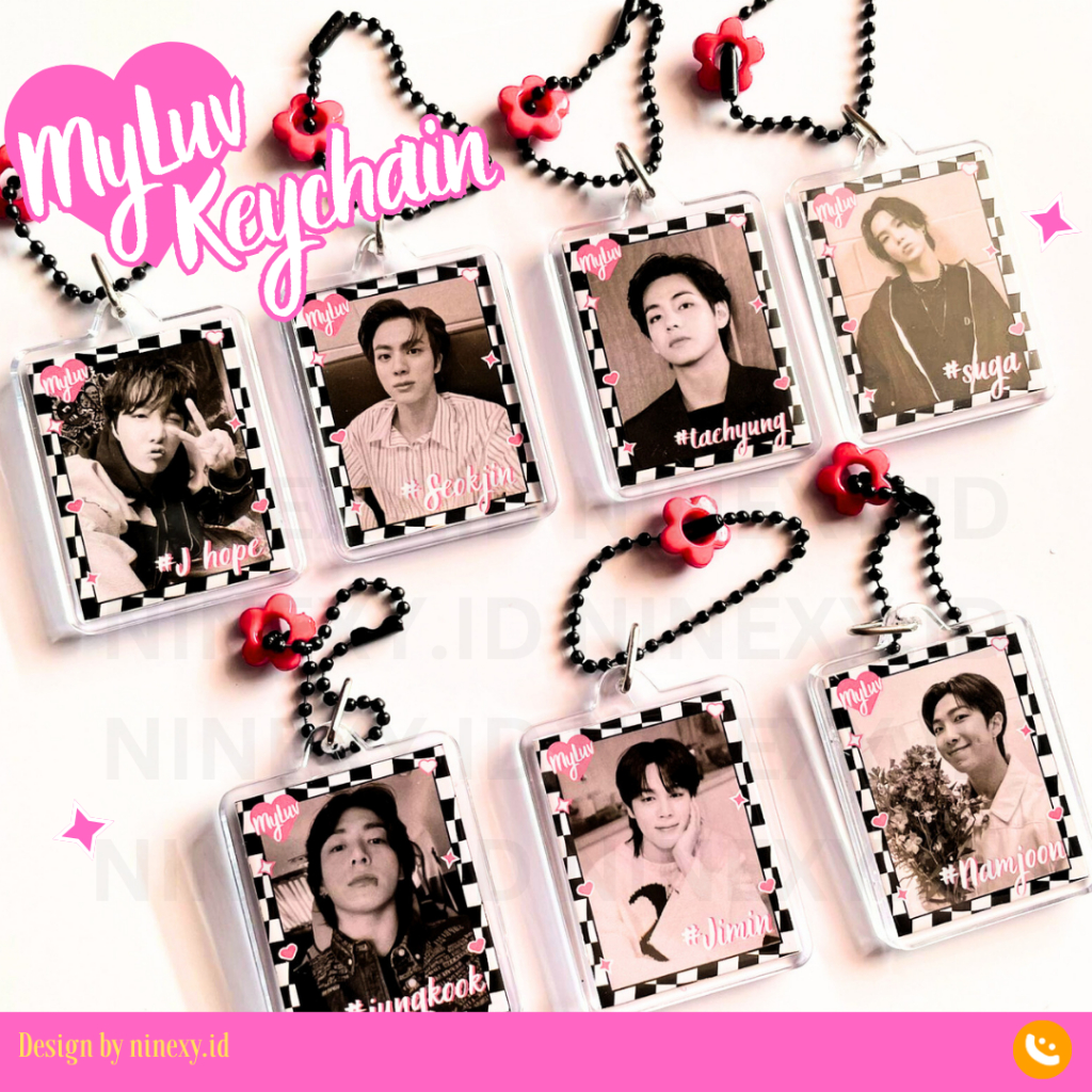 Jual Keychain deco my luv bangtan / Gantungan kunci deco bts / keychain bts namjoon seokjin suga ...