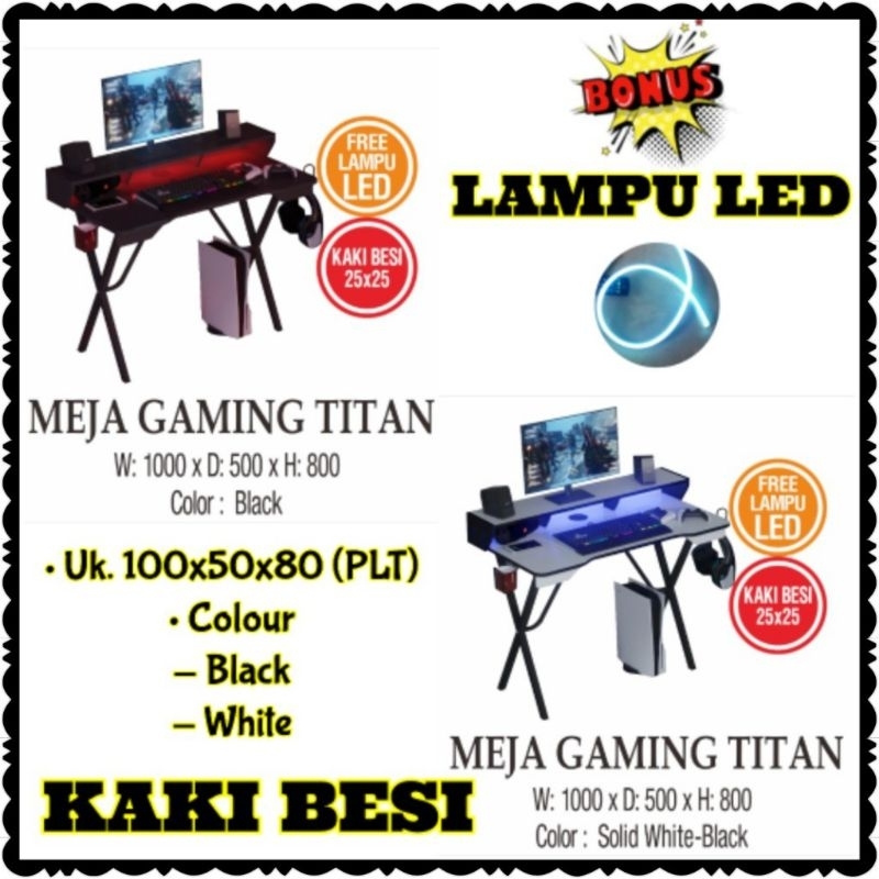 Jual Meja Gaming - Meja Komputer / Meja PC dengan LED | Shopee Indonesia