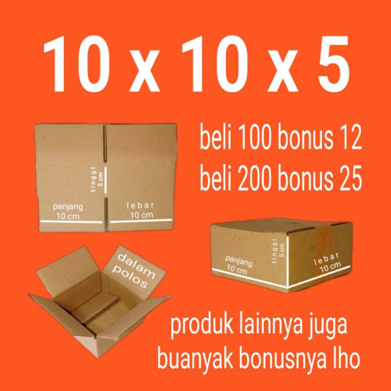 Jual Kardus Box Karton Packing Ukuran 10x10x5 Polos | Shopee Indonesia