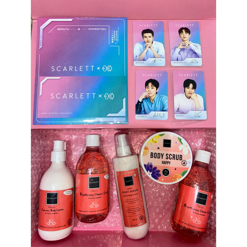 Jual exo scarlett body scrub happy + photocard suho | Shopee Indonesia