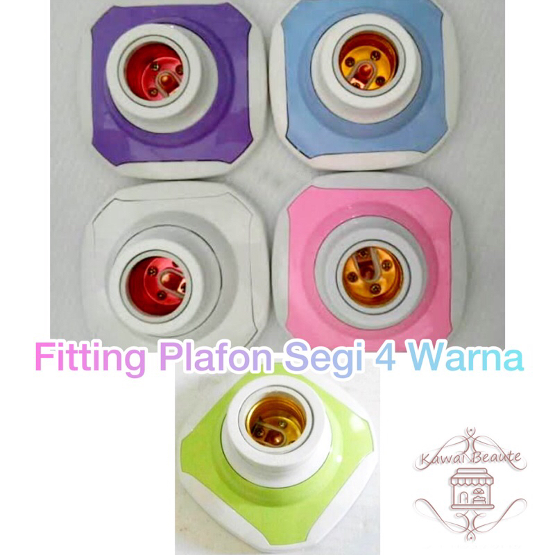 Jual Fitting Plafon Segi 4 Warna Fitting Duduk Fitting Lampu Dudukan ...