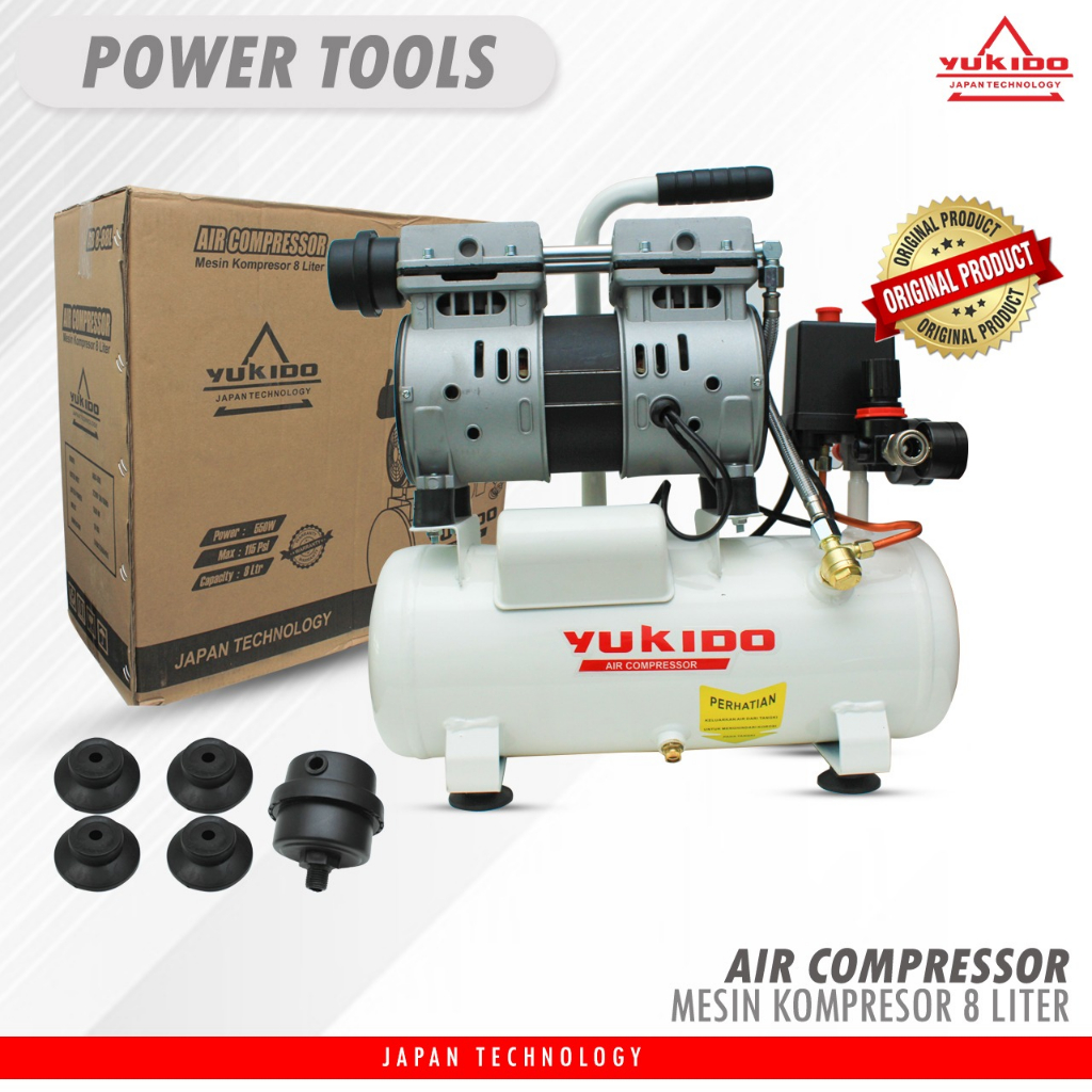 Jual Mesin Kompresor Angin Listrik Direct Compresso 550W 8L Mesin Pompa ...
