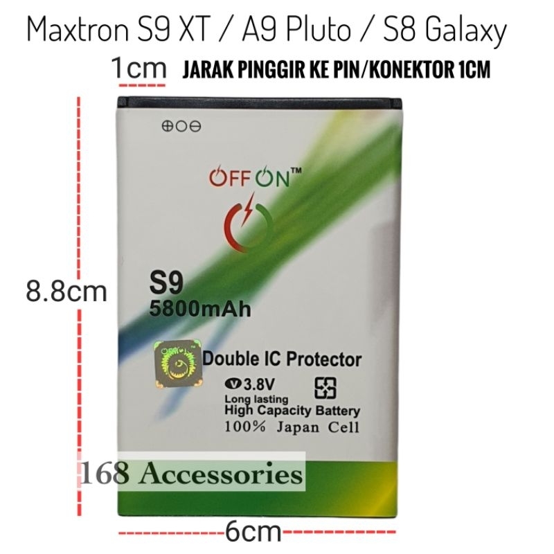 Jual Baterai Batre Offon Double Power Maxtron S9 XT / A9 Pluto / S8 ...