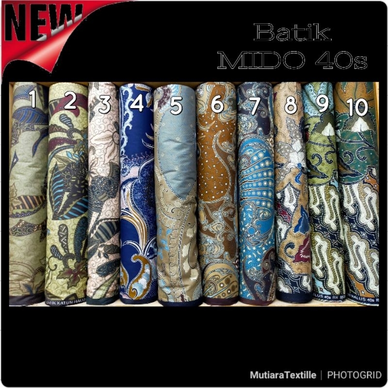 Jual Bahan Katun Batik Halus By Mido / Kain Batik Mido 40s Per 1/2meter = 50 cm = 0,5 m | Shopee ...