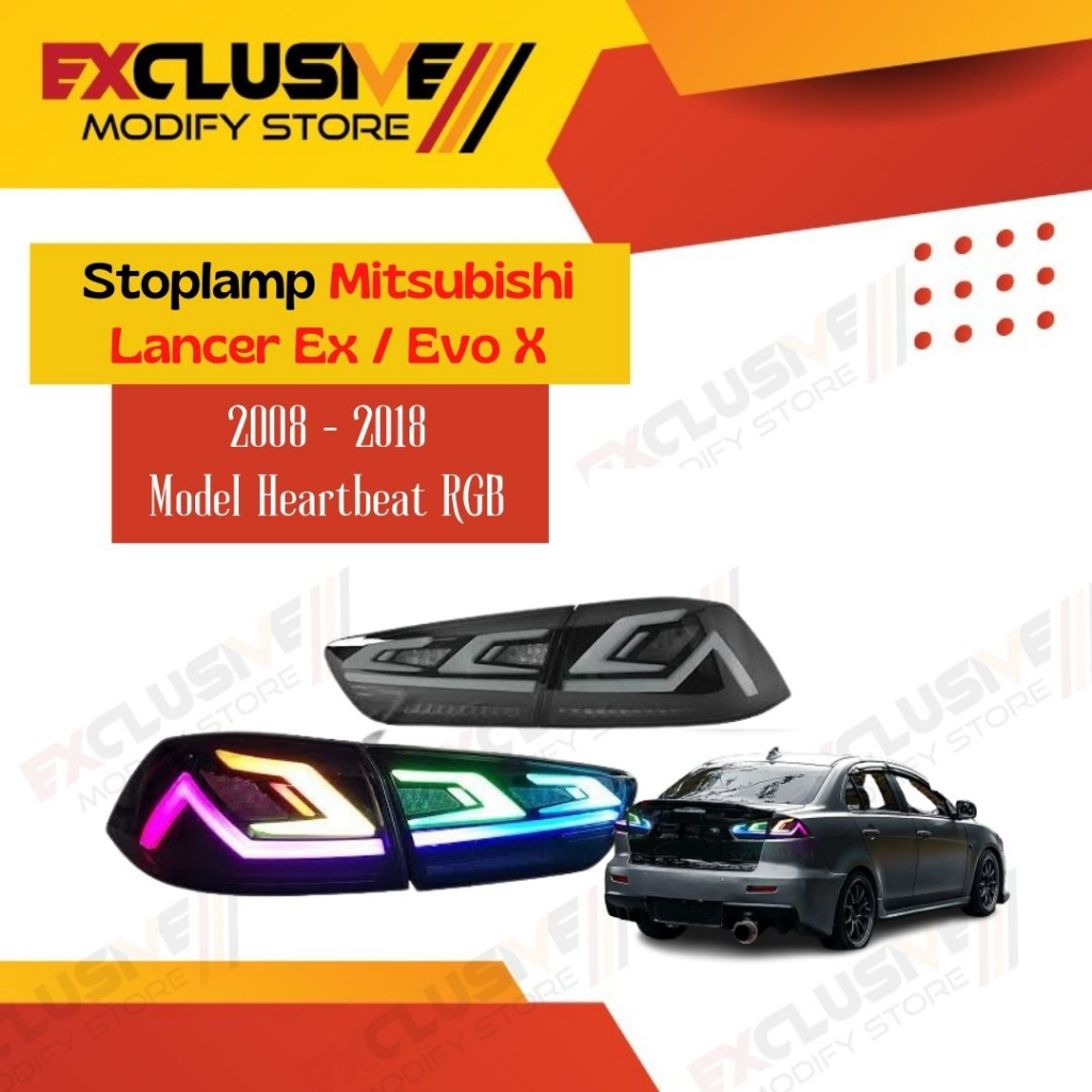 Jual STOPLAMP MITSUBISHI LANCER EX / EVO X 2008-2018 MODEL HEARTBEAT ...