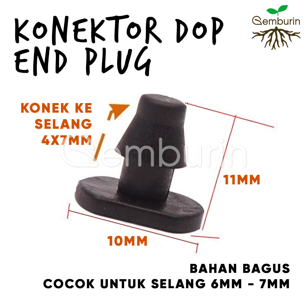 Jual Konektor End Plug Dop Penutup Ujung Selang PE 4 X 7 mm / Hose ...