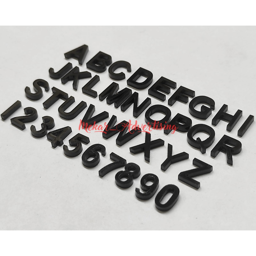 Jual HURUF AKRILIK HITAM | ANGKA AKRILIK HITAM | HURUF ABJAD AKRILIK ...