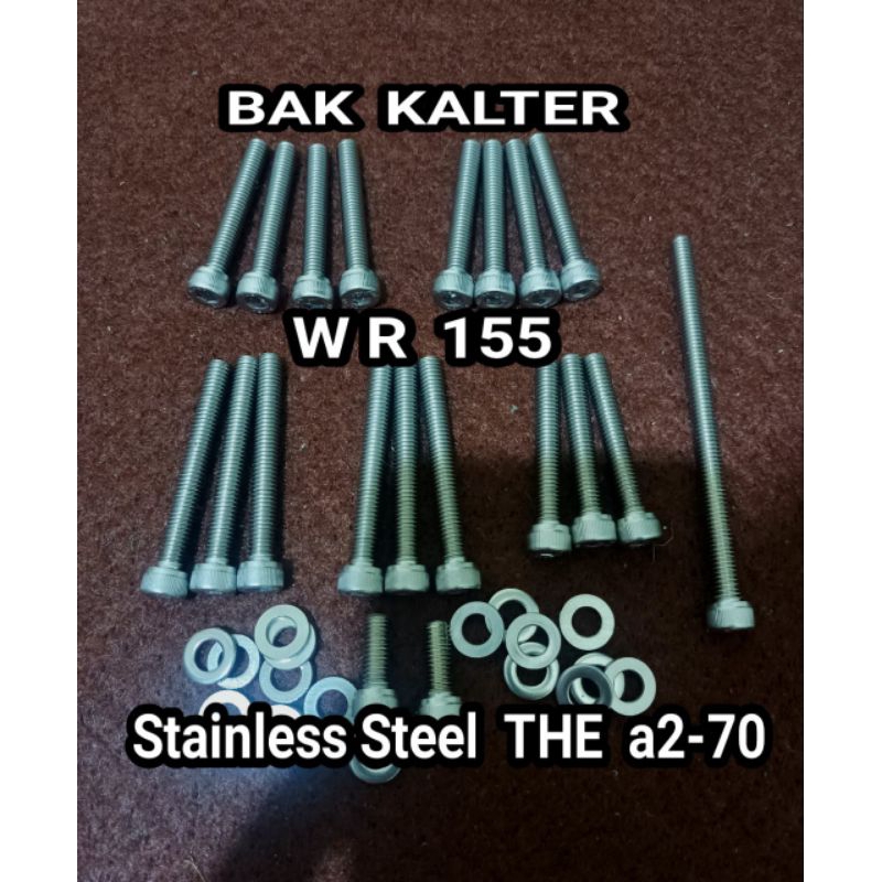 Jual Baut Blok Bak Mesin Set YAMAHA WR 150 Stainless L | Shopee Indonesia