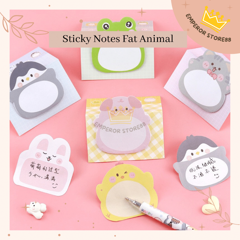 Jual Sticky Notes Fat Animal Cute Memo Note / Memo Tempel Motif Lucu ...