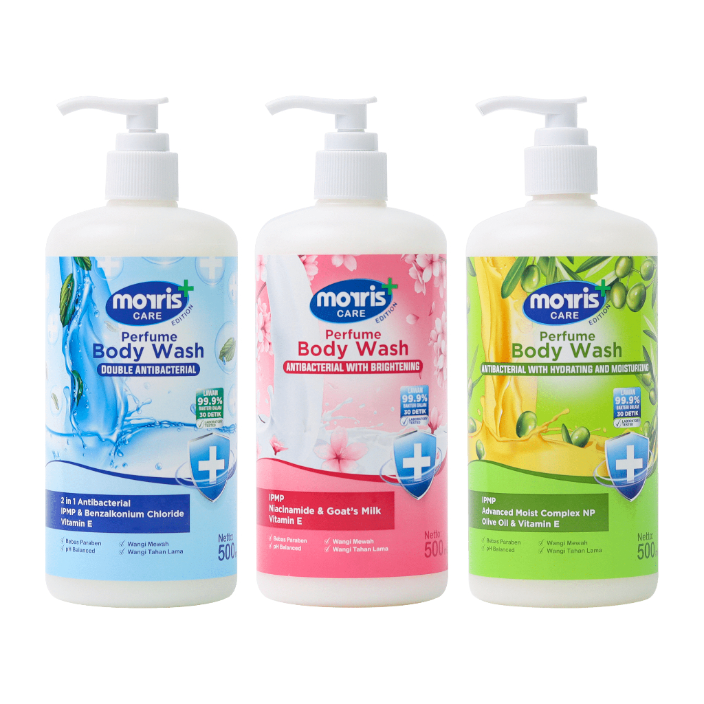 Jual Morris Body Wash Double Anti Bacterial Pump 500ml | Shopee Indonesia