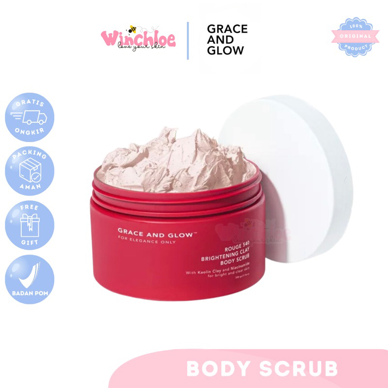 Jual GRACE AND GLOW ROUGE 540 BRIGHTENING CLAY BODY SCRUB-Masker Scrub ...